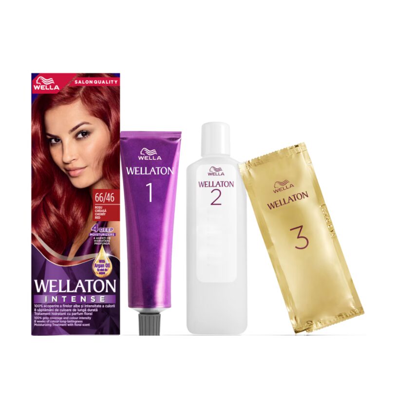 Vopsea de par permanenta Wellaton 66/46 Rosu cireasa, 110ml - zozocafe