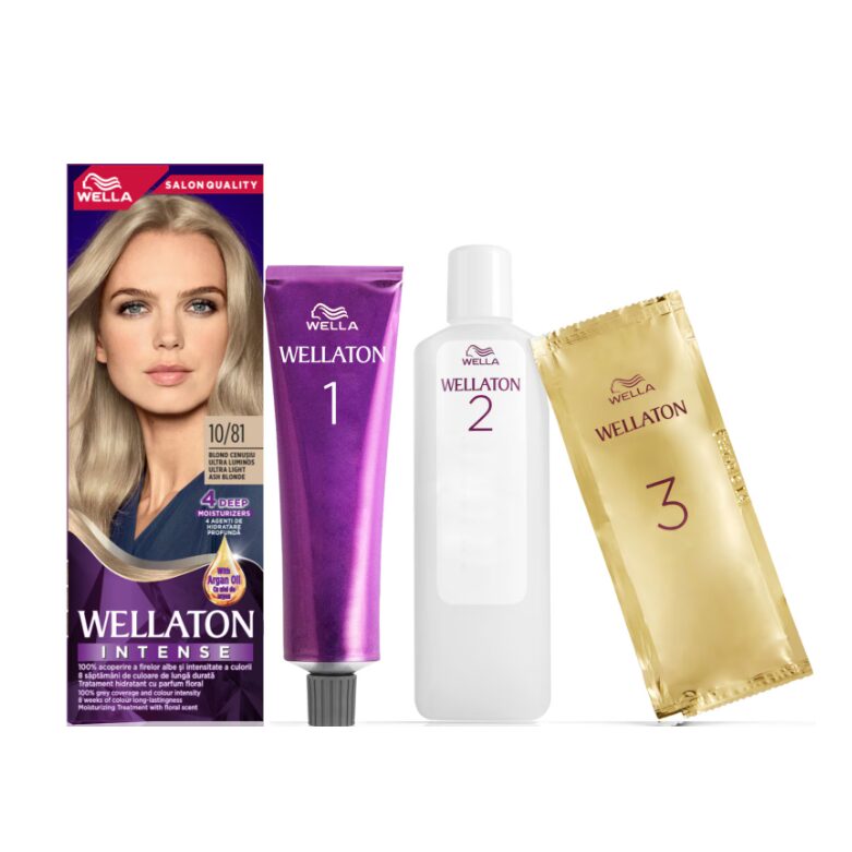 Vopsea de par permanenta Wellaton 10/81 Blond Cenusiu Ultra Luminos ...