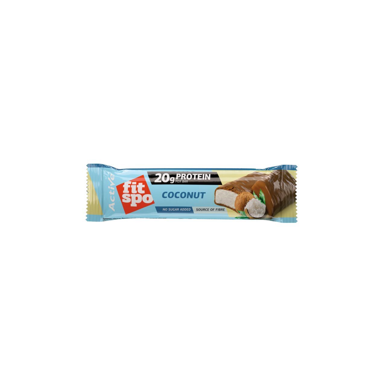 Baton proteic FitSpo Coconut, 60 g - zozocafe