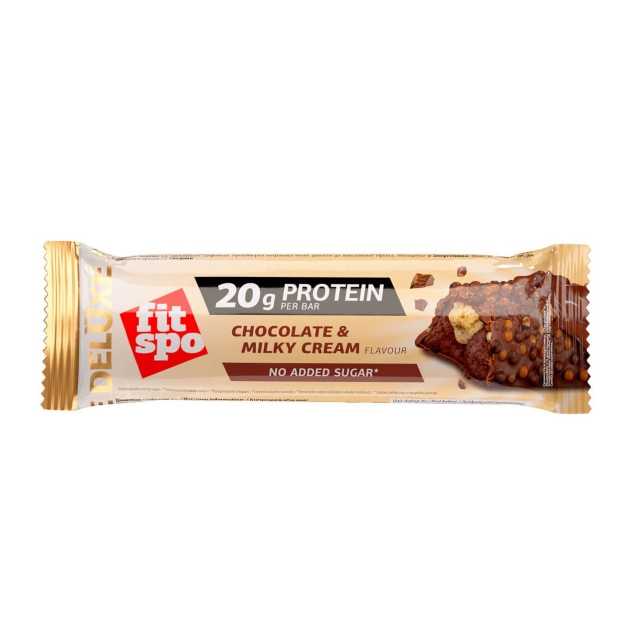 Baton proteic FitSpo Chocolate&Milky Cream, 60 g - zozocafe