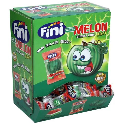 Guma de mestecat cu aroma de pepene rosu Fini 200, bucati - zozocafe