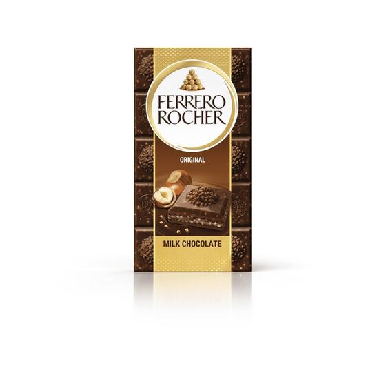 Tableta ciocolata Ferrero Rocher Hazelnut/Milk 90g - zozocafe