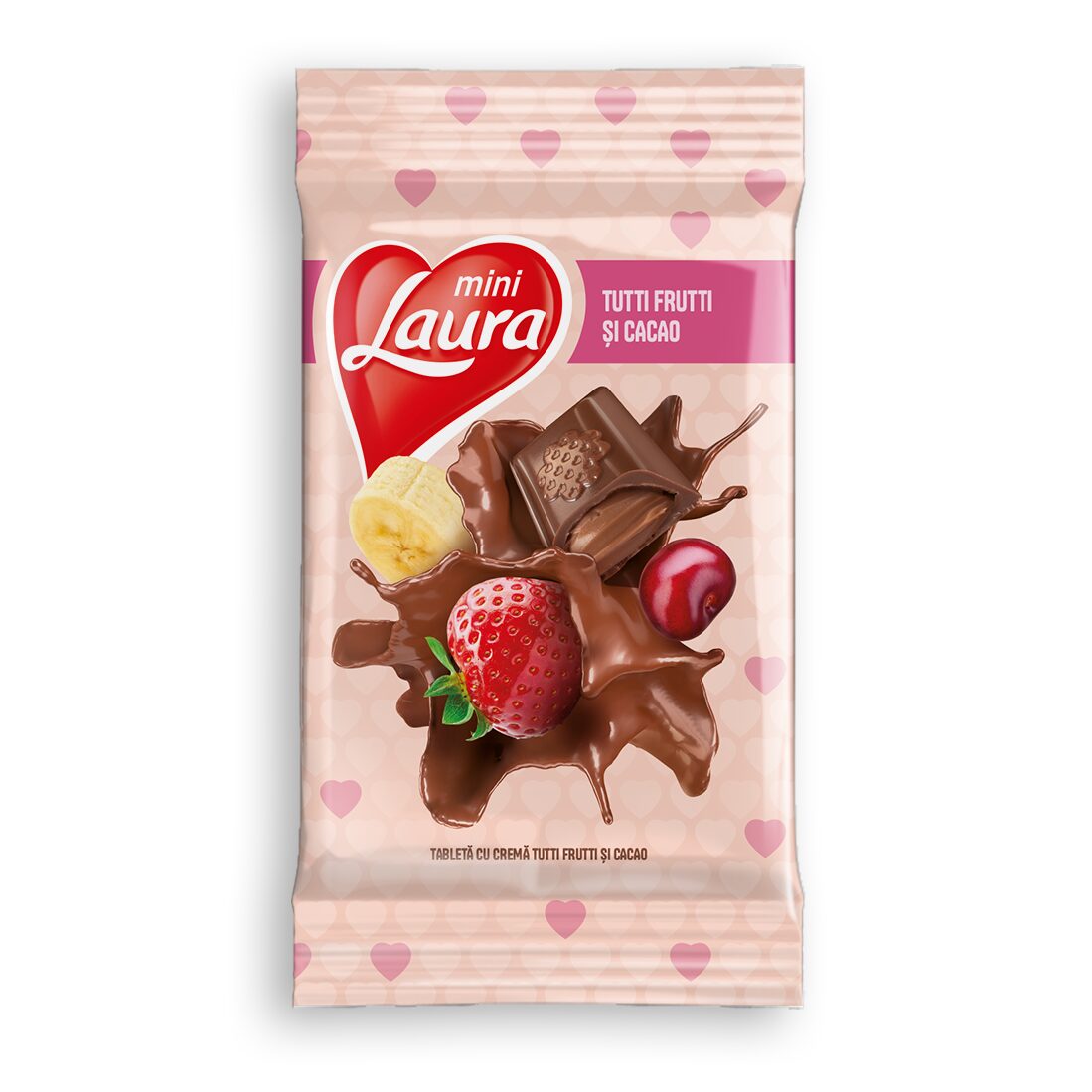 Mini tableta de ciocolata cu crema tutti frutti si cacao, 54,5 g - zozocafe
