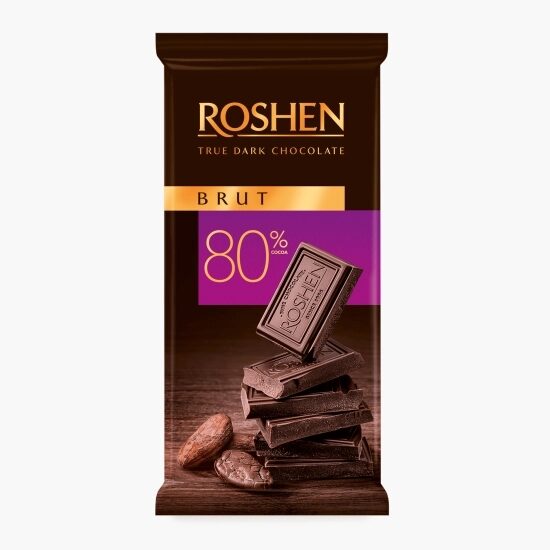 Tableta de ciocolata neagra Roshen BRUT 80%, 85 g - zozocafe